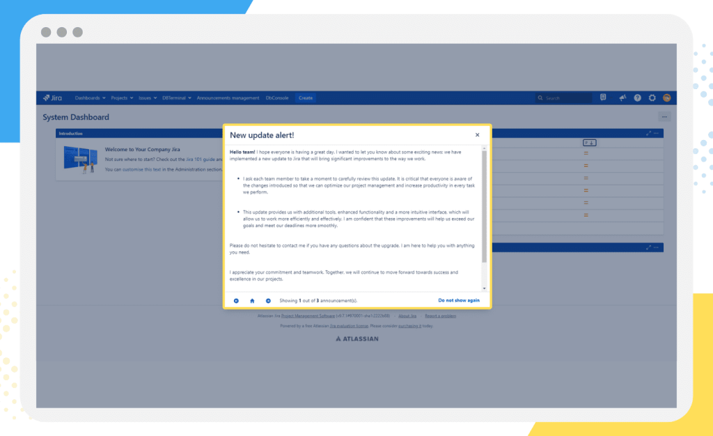 Announcements for Jira - Sevidev
